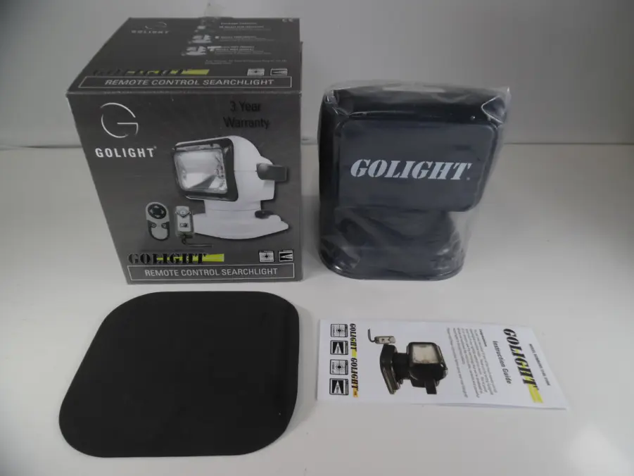 GoLight 5149 Black Permanent Mount Halogen Spotlight w/ Wired Remote ...