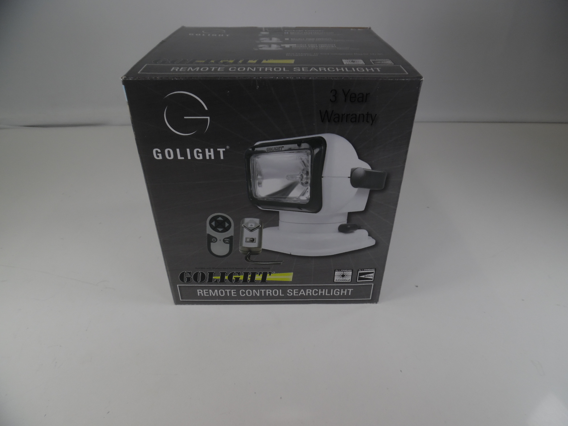 GoLight 5149 Black Permanent Mount Halogen Spotlight w/ Wired Remote ...
