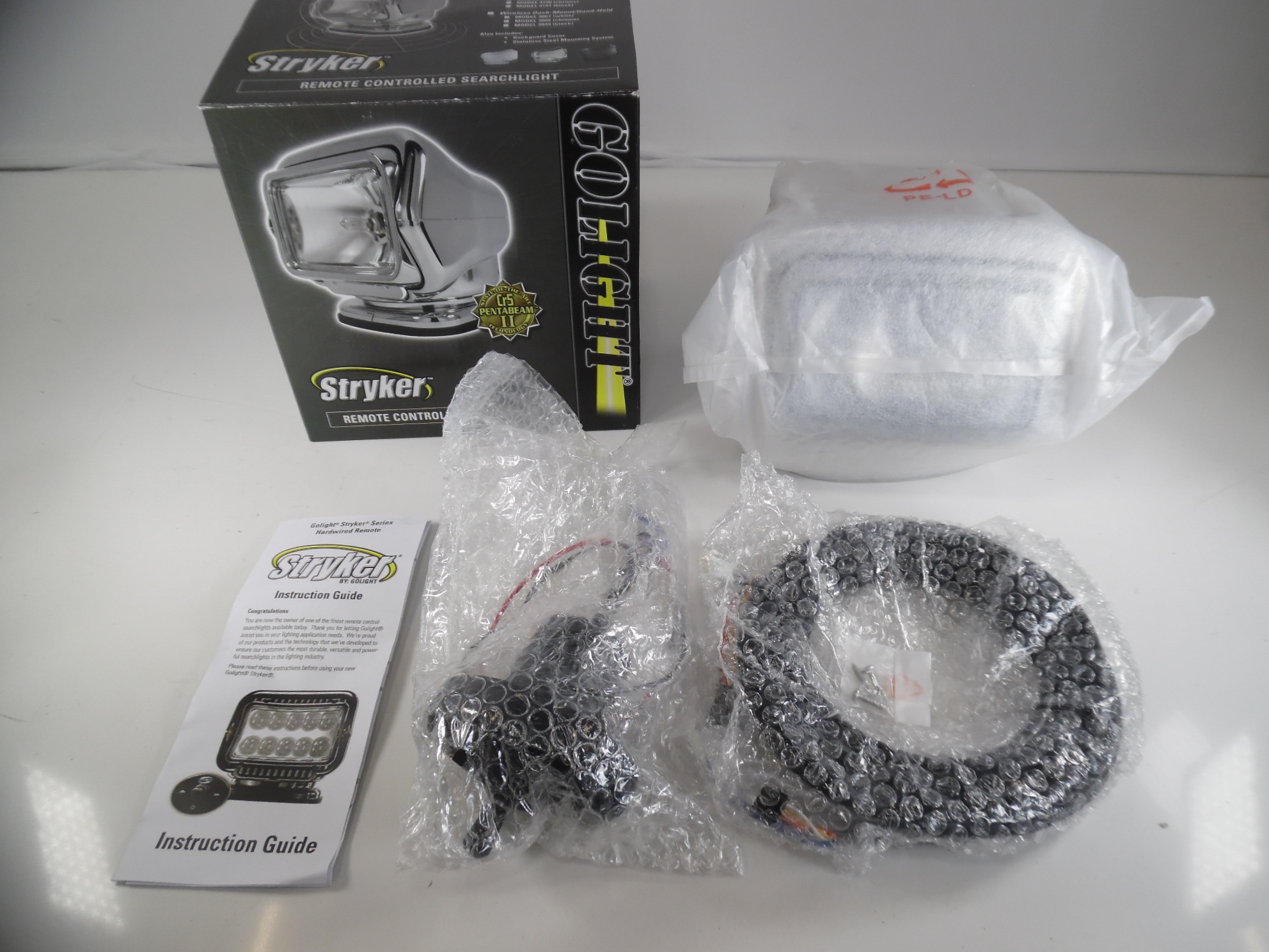GoLight 30261 Chrome Stryker HID Permanent Mount Hard Wired Dash Remote ...