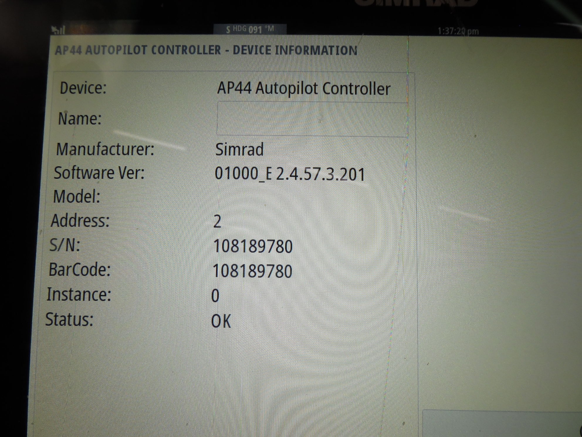 Simrad AP44 Autopilot Control Head 000-13289-001 - Max Marine Electronics