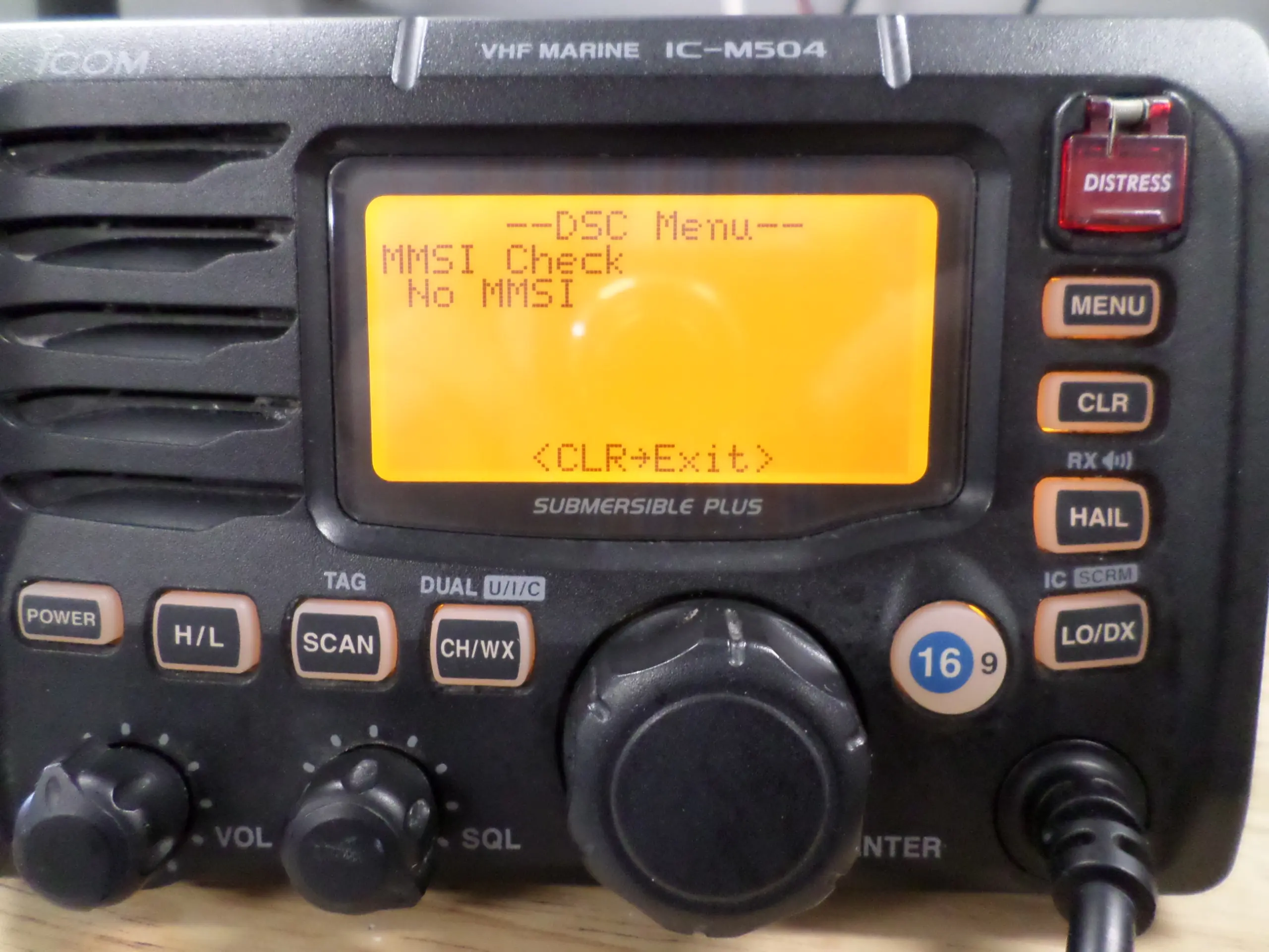 Icom Ic M504 Marine Dsc Vhf Radio With Attached Hm 126 Mic Good Condition Max Marine
