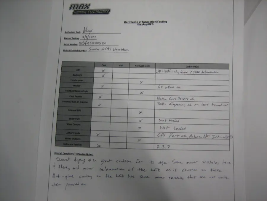 Simrad NX45 Display in Good Cond. *TESTED* (Replaces Navman 8120 ...