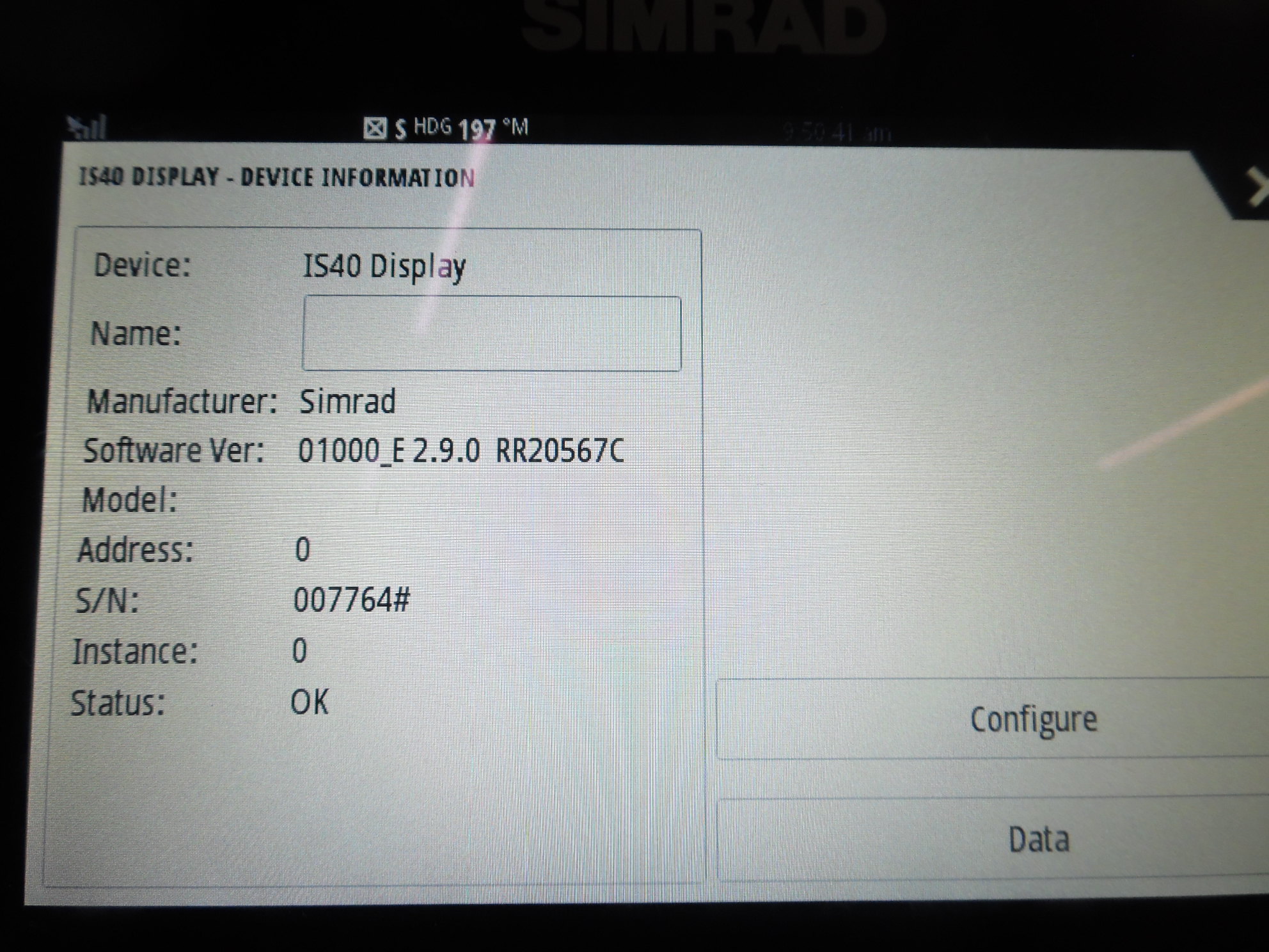 Simrad IS40 NMEA2000 Instrument Data Display 000-10931-001 - Max Marine ...