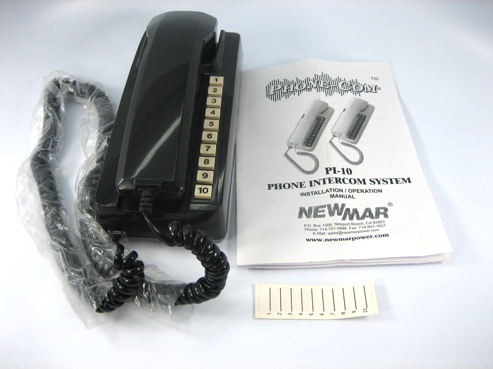 NewMar PI-10(BL) Phone Com Handset, 10 Station - Max Marine Electronics