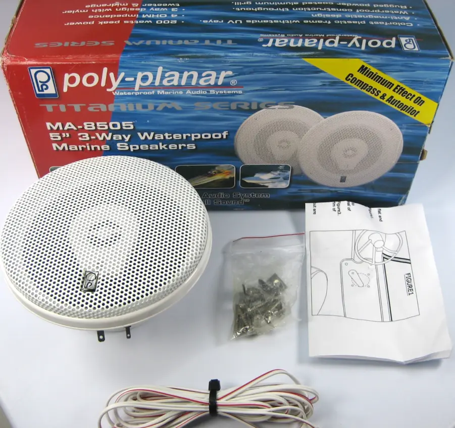 Poly-Planar MA8505W 5" Titanium Marine Speaker - White - Max Marine Electronics