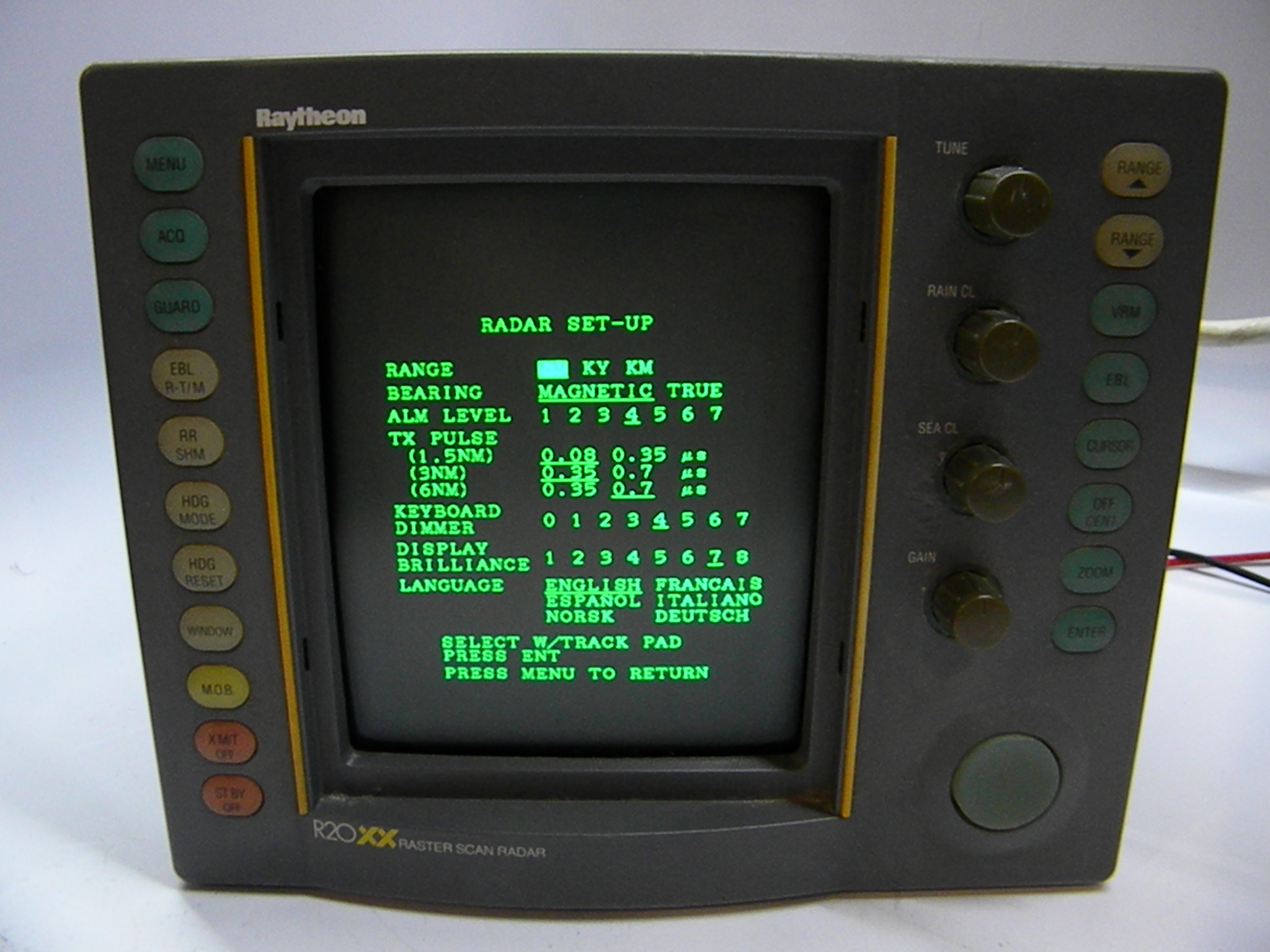 Raytheon R20XX Raster Scan Radar System w/ M92539 24" Radome & Cables ...