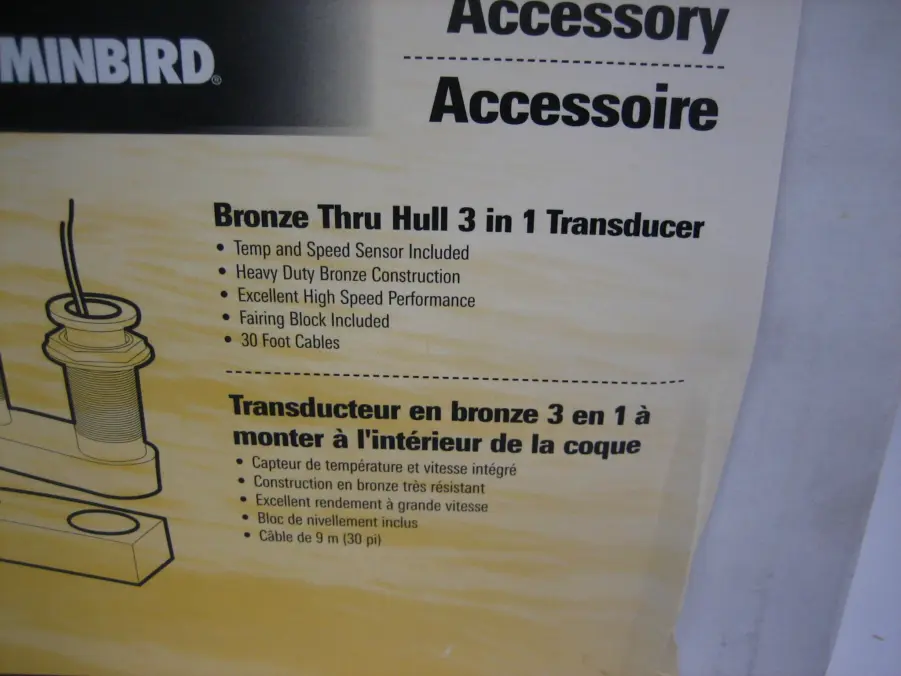 Humminbird Quadra Beam Thru-Hull Transducer 200/83/455 khz XTD-9-QB-90 ...