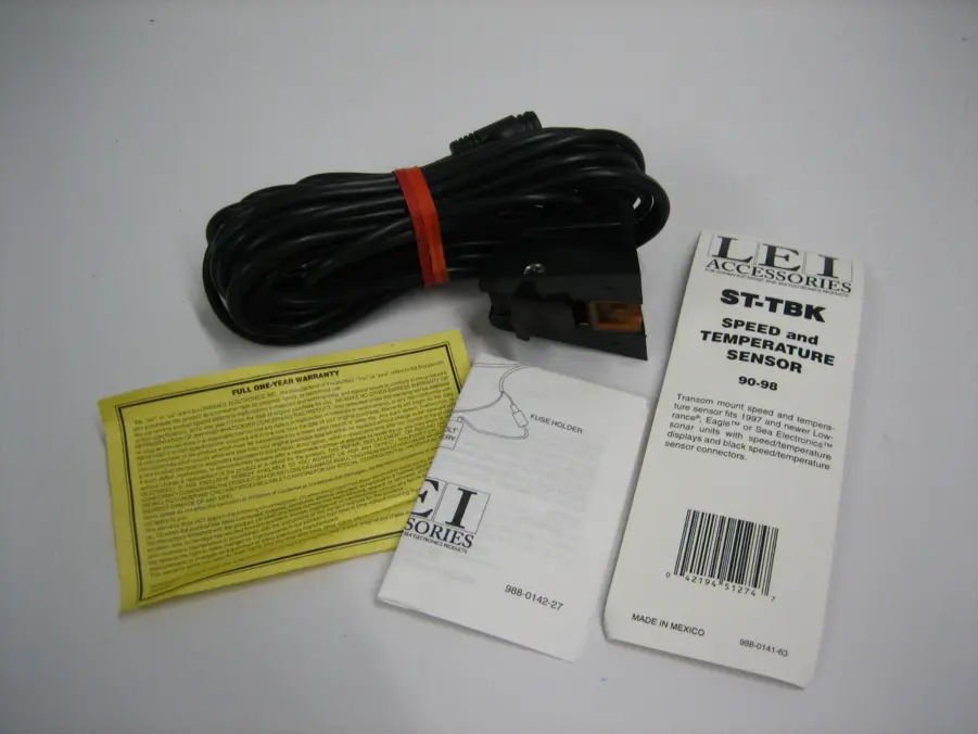 Lowrance ST-TBK Transom Mount Speed Temp Sensor for Black Connector LEI ...