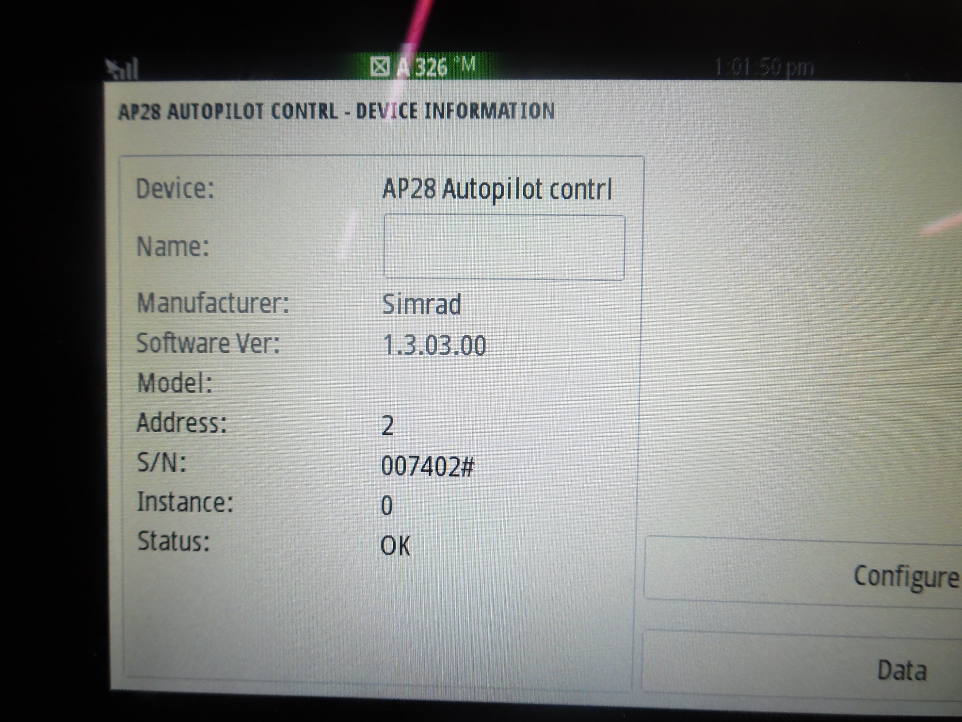 Simrad AP28~Autopilot Control Head 22096622 - Max Marine Electronics