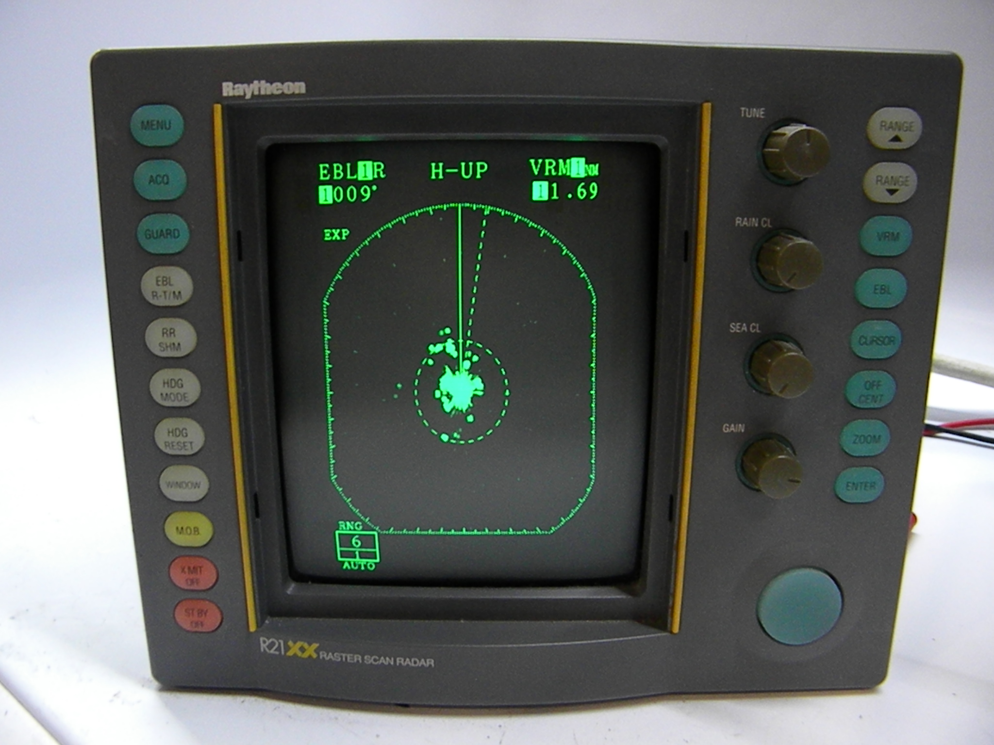 Raytheon R21XX 7" Raster Scan CRT Radar Display w/ Sun Cover - Tested ...