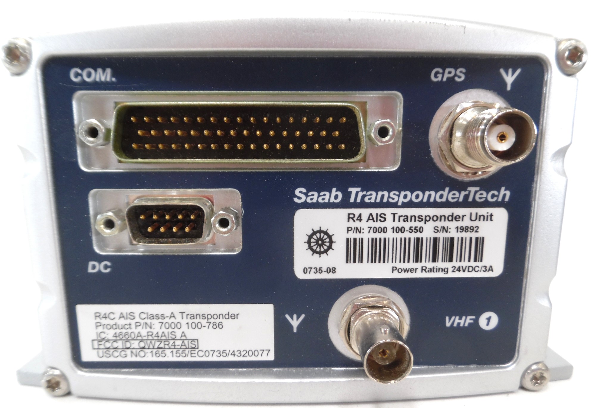 SAAB TransponderTech - R4 Class A AIS Transponder - Tested Good - CLEAN ...