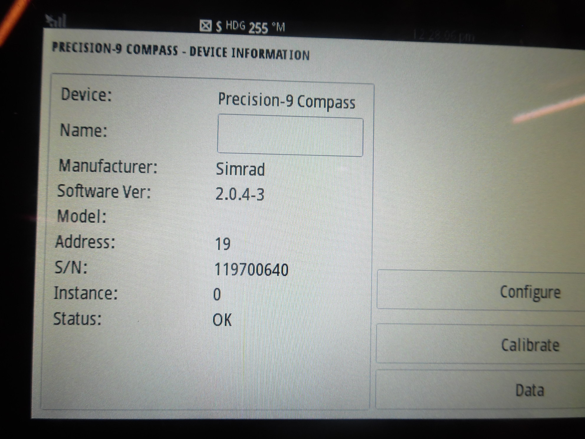 Simrad Precision 9 Compass W/Mounting Bracket Tested - Max Marine ...