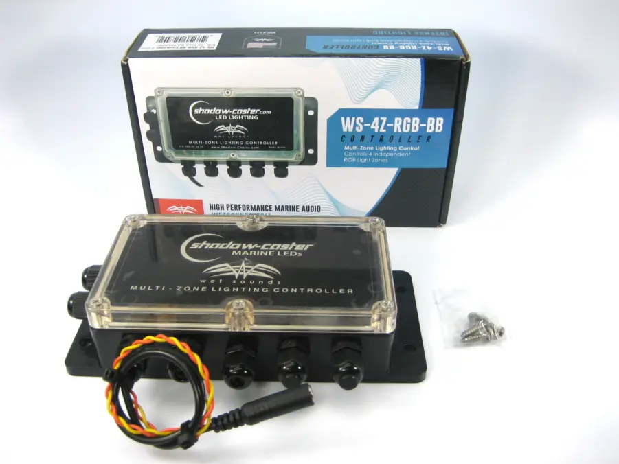 Wet Sounds WS-4Z-RGB-BB Controller V2 Shadow Caster 4 Multi-Zone Light ...