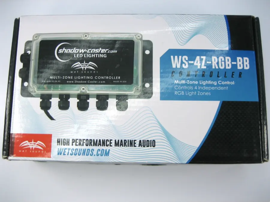 Wet Sounds WS-4Z-RGB-BB Controller V2 Shadow Caster 4 Multi-Zone Light ...