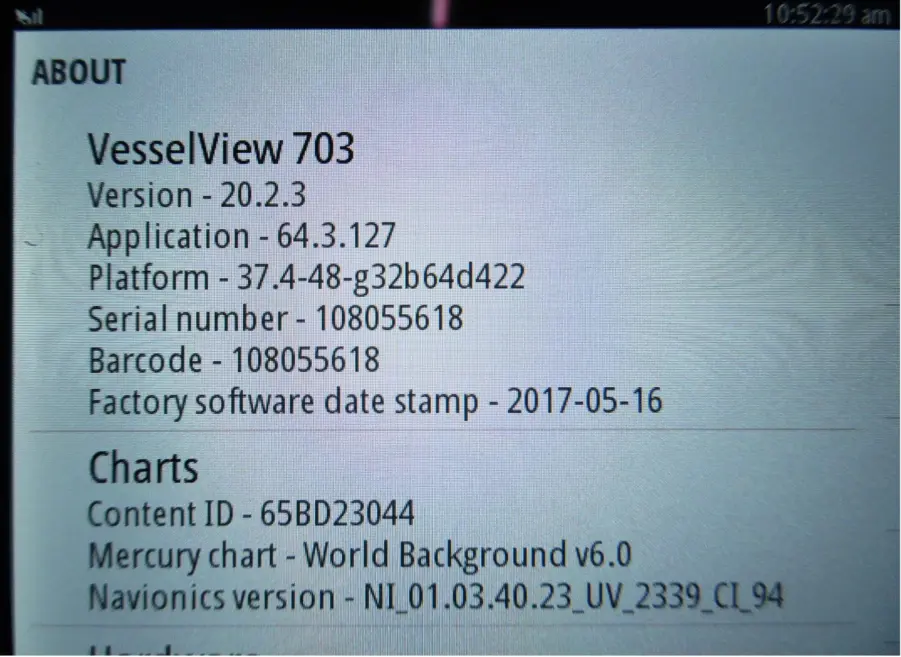 Simrad Mercury Vessel View 703 W/Suncover & Power Cable (Tested Good ...