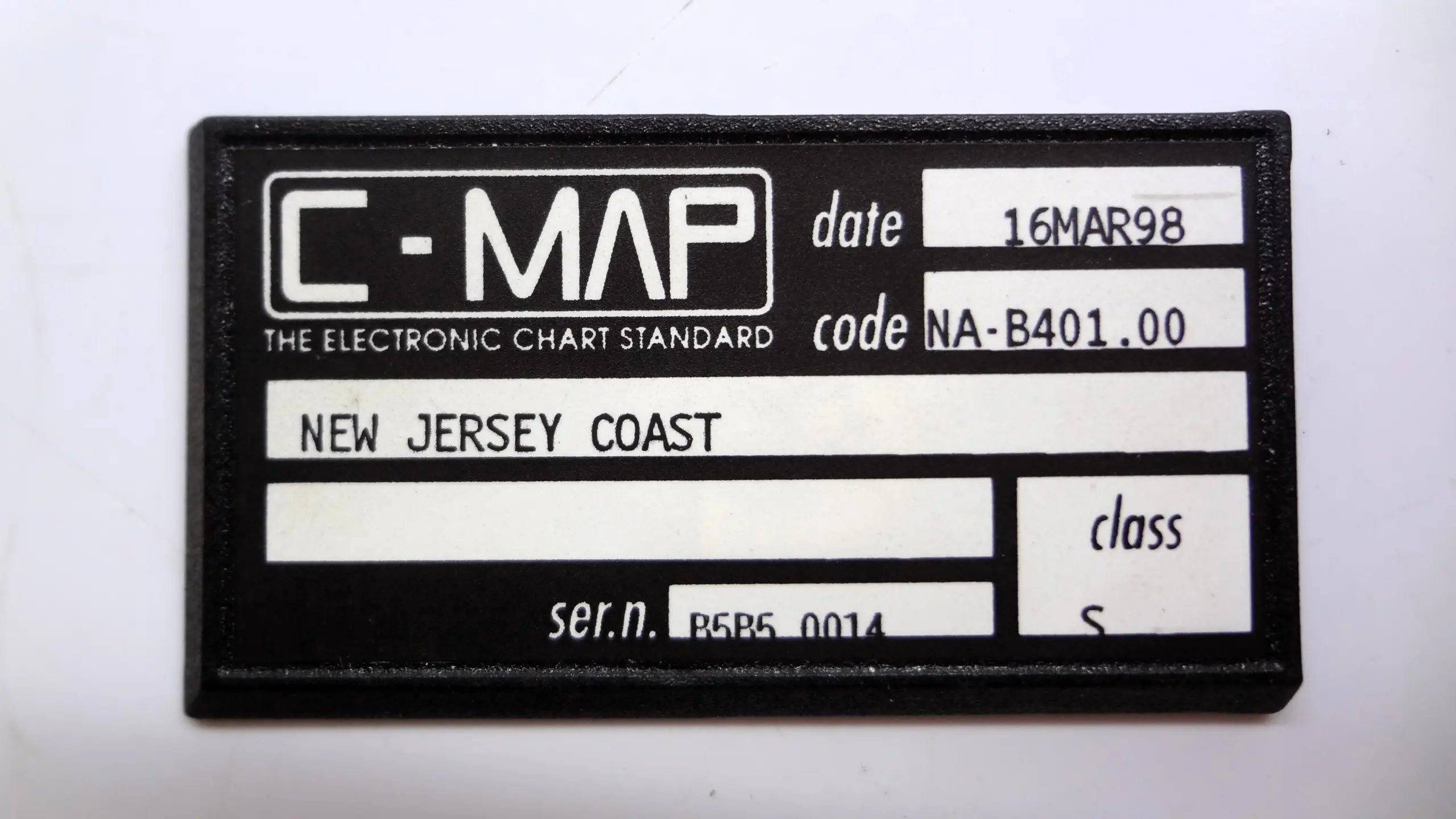 C-Map C-Card "New Jersey Coast" - 16 MAR 1998 - NA-B401.00 - Class S ...