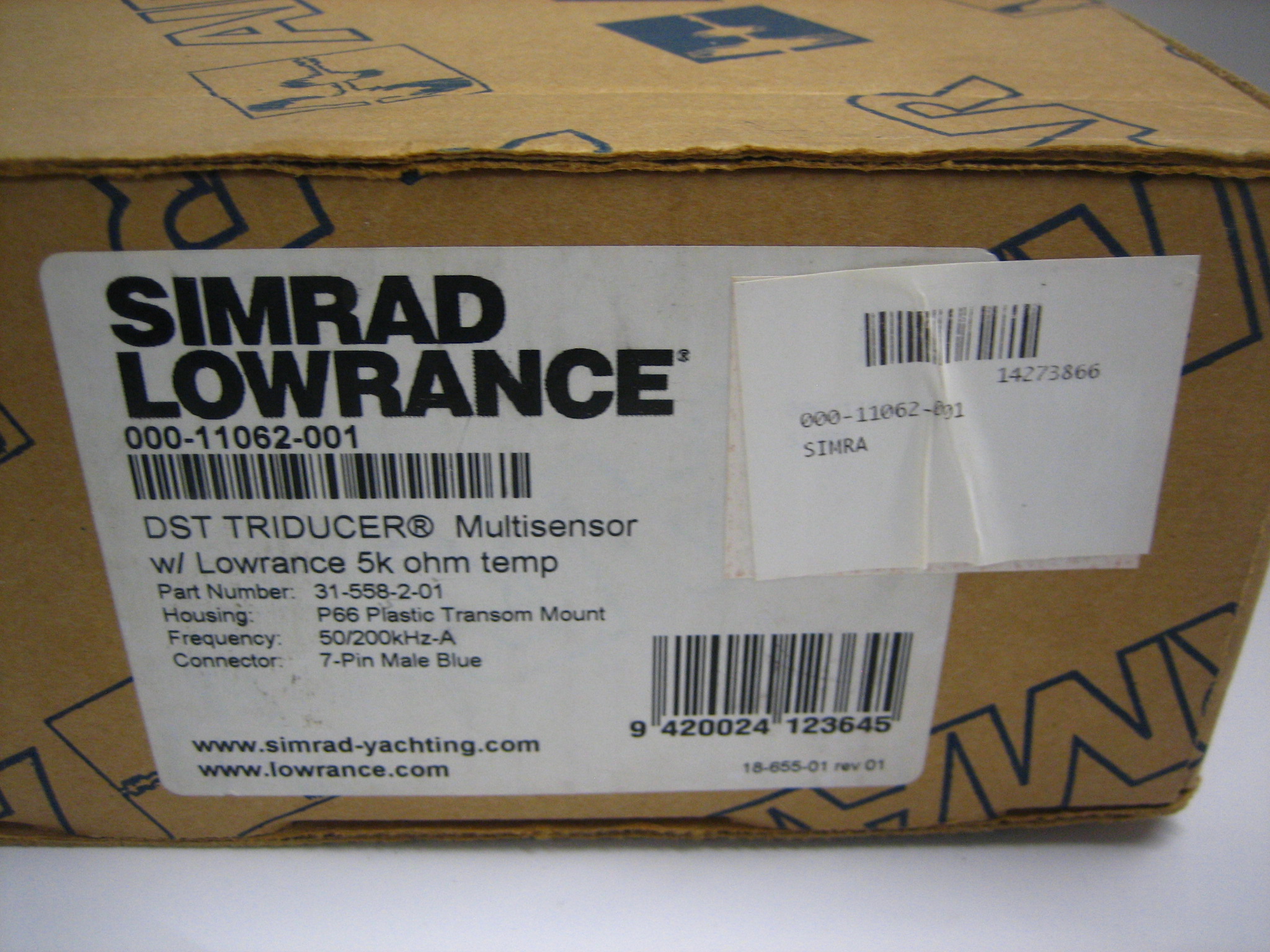 Airmar Simrad Lowrance P66-BL Transom Mount Transducer w/5k Ohm Temp ...
