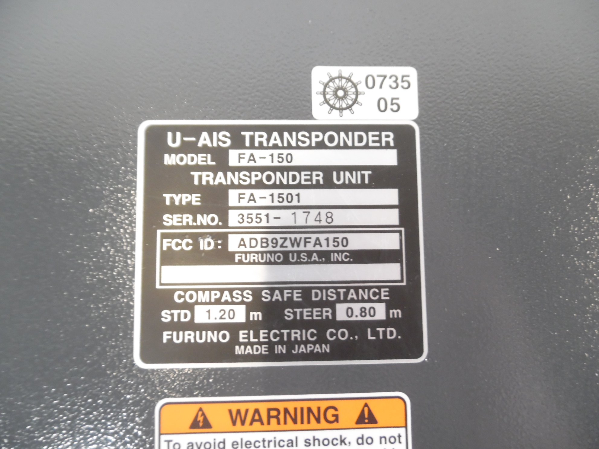 Furuno - FA-150 Class A AIS IMO Approved FA1501 FA1502 GA200 - Fully ...