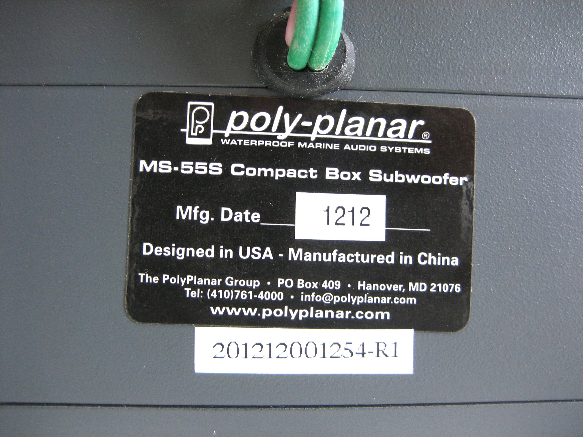 Poly-Planar MS55 100 W RMS Marine Subwoofer Gray - Max Marine Electronics