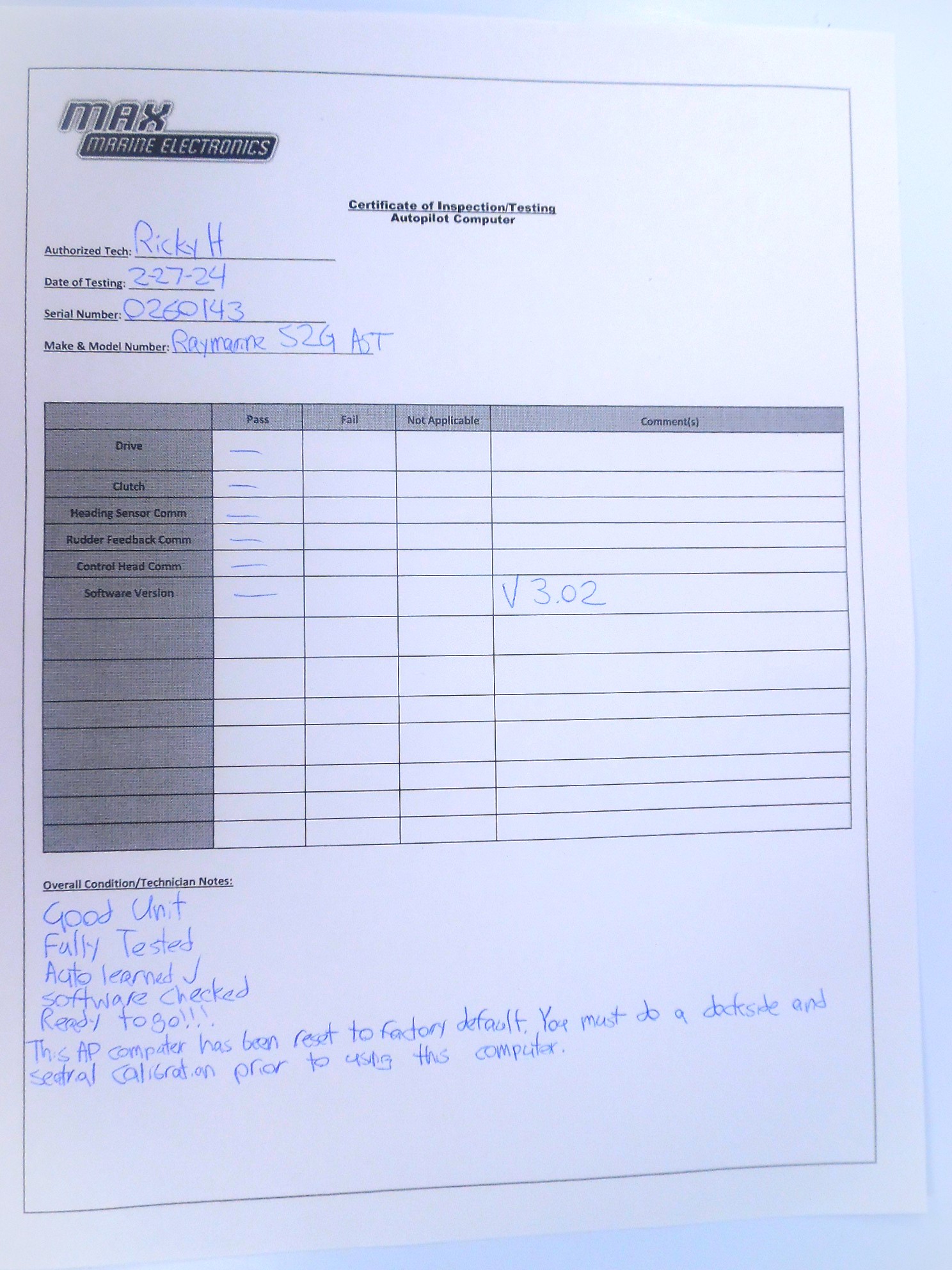 Raymarine Smartpilot S2G AST Autopilot Processor E12091 Tested - Max ...