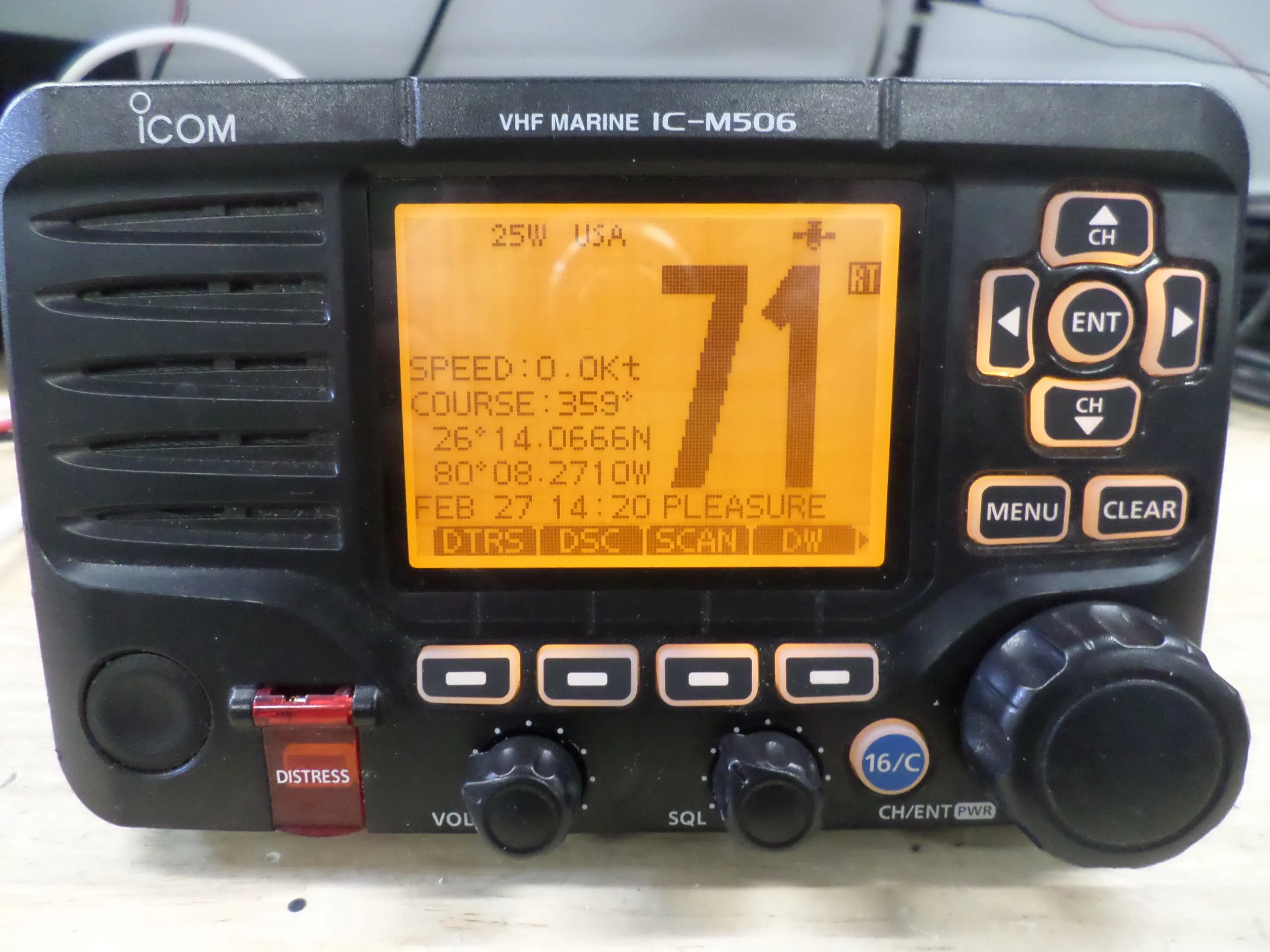 Icom IC-M506 DSC Marine VHF Transceiver - Tested - No Front Mic Port ...