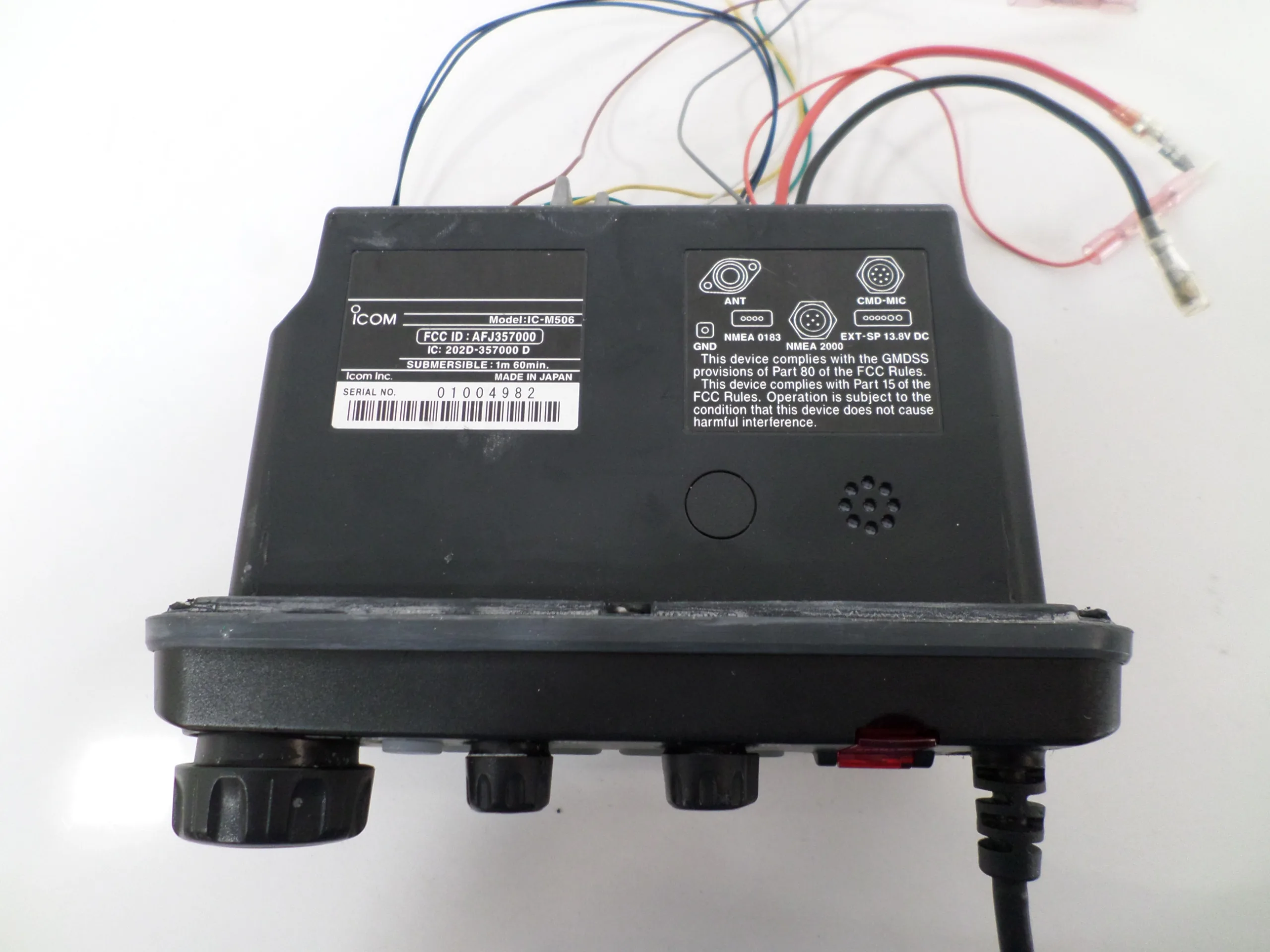 Icom IC-M506 Marine VHF Transceiver with Attached Mic - Tested - Max ...