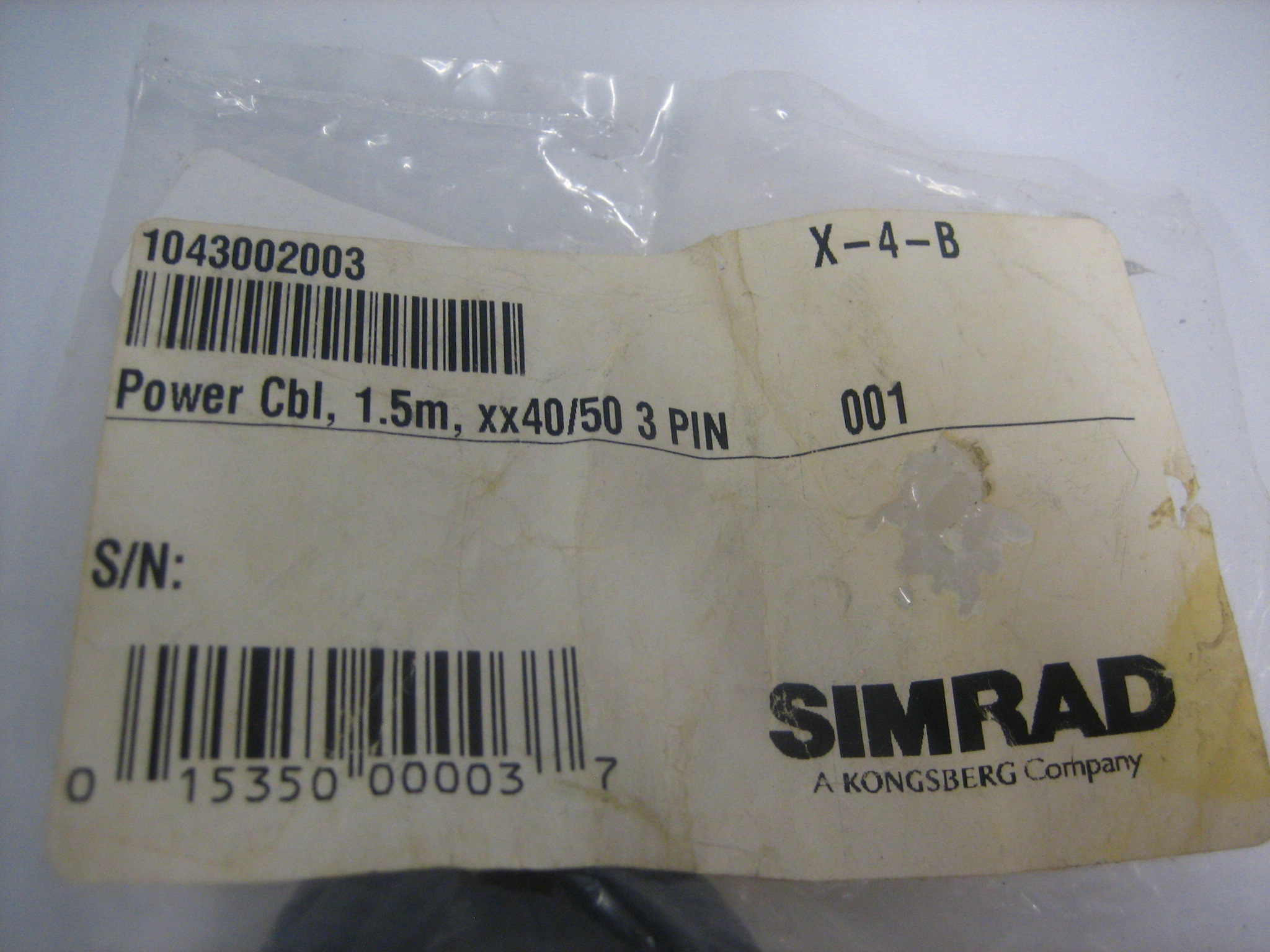 Simrad 3 Pin Power Cable for CA CX CE CR EQ CP 42 40 52 50 Series *NEW ...
