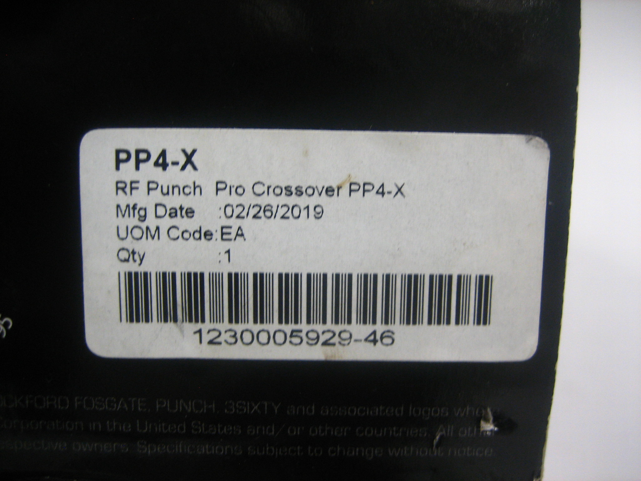 Rockford Fosgate PP4-X Punch Pro Crossover - NEW OPEN BOX - Max Marine ...