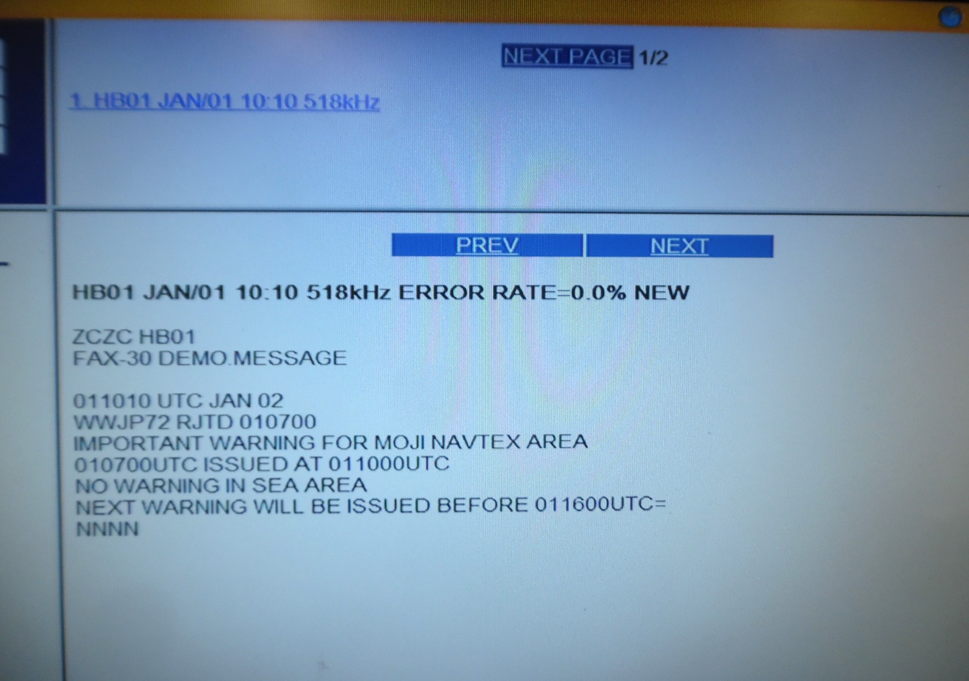 Furuno FAX-30 Weatherfax/Navtex Receiver w/ Power + Network Cables ...
