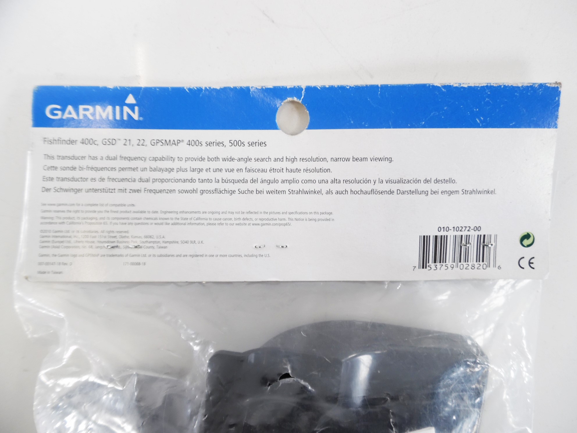 Garmin 101-10272-00 Transom-Mount Depth/Temperature Transducer-New Old ...