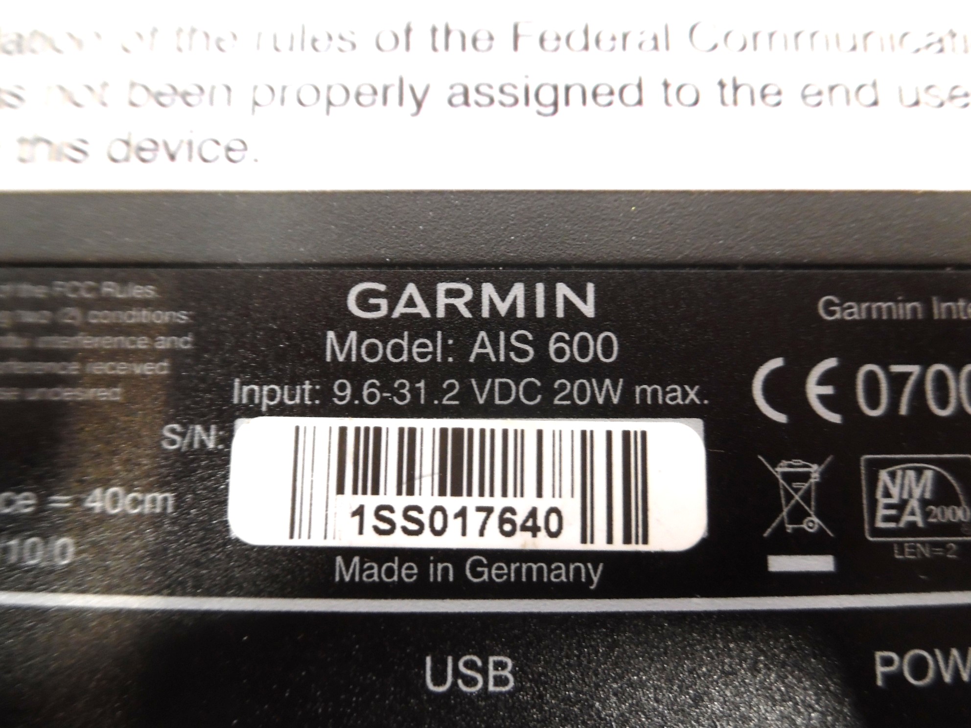 Garmin AIS600 Blackbox Class B Transponder - Clean MMSI - 010-00865-00 ...