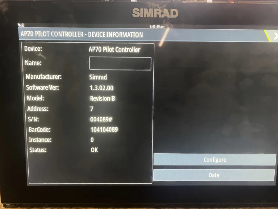 Simrad AP70 Autopilot Control Head PN:000-10182-001 - Max Marine Electronics