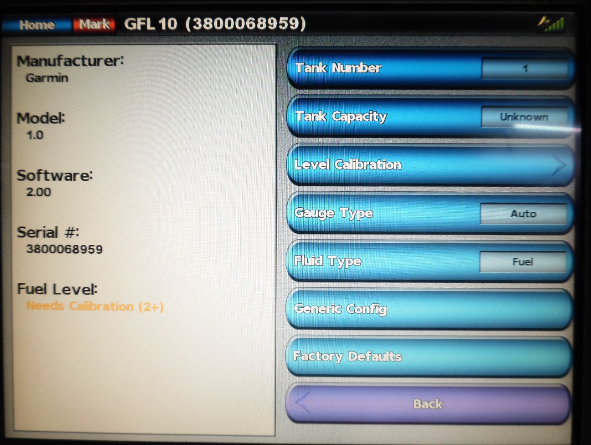 Garmin GFL10 GFL-10 Fluid Level Sensor NMEA 2000 (Excellent Tested Cond ...