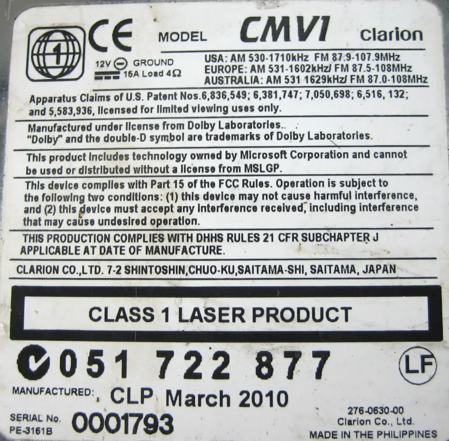 Clarion CMV1 CD AM FM DVD Marine Radio - Max Marine Electronics