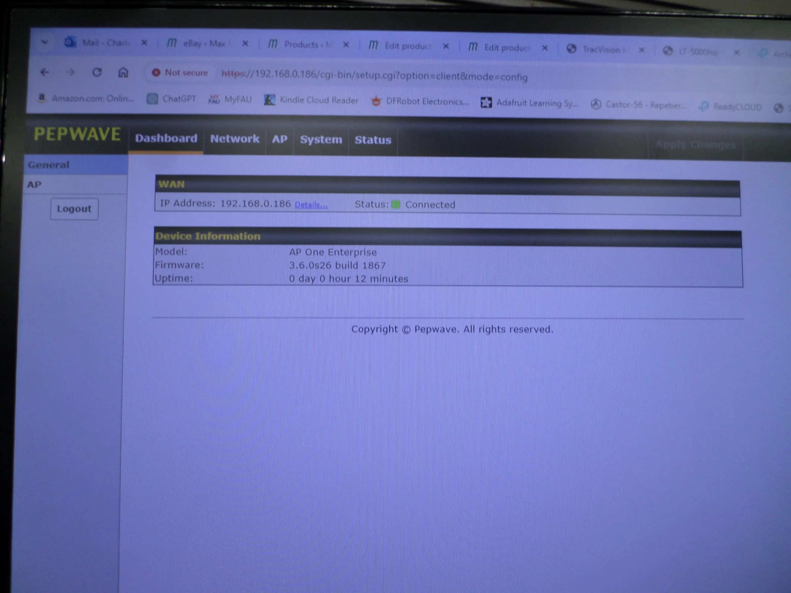 Pepwave AP One Enterprise APO-ENT Wireles AC Access Point - Tested ...