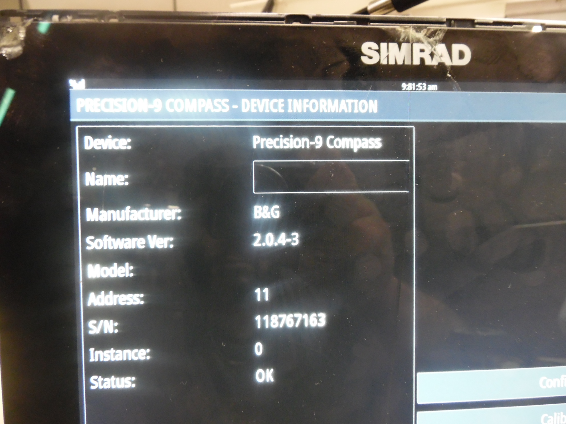 Simrad Precision 9 Compass W/Mounting Bracket Tested - Max Marine ...