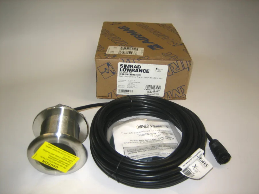 Lowrance Simrad Airmar NEW SS60-0° Stainless Thru-Hull Transducer 000 ...