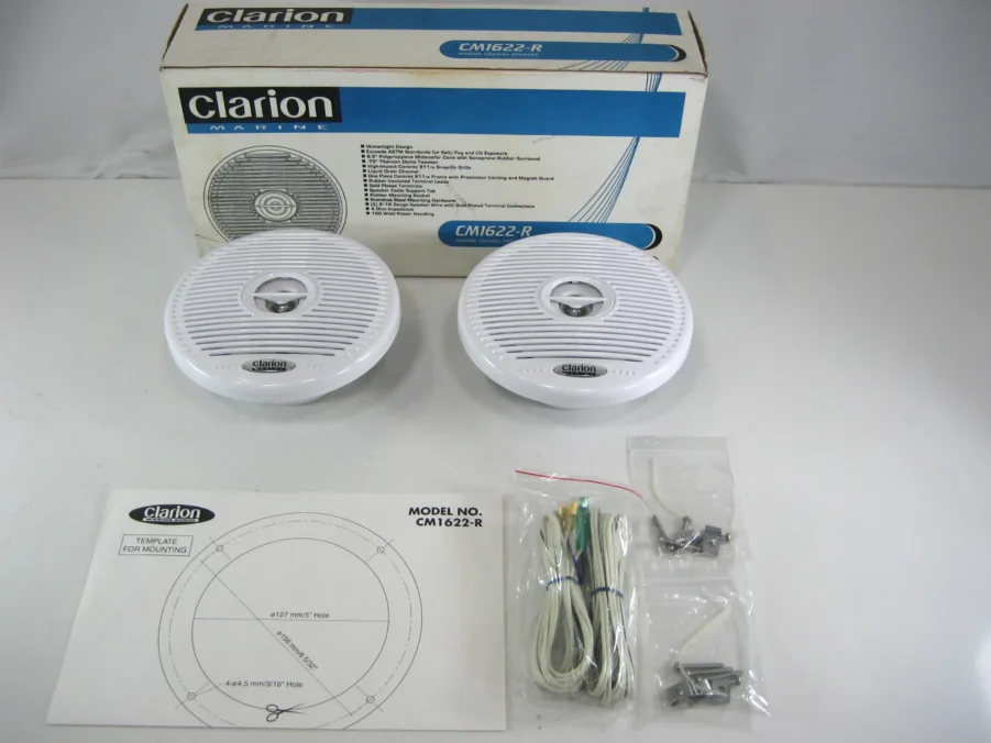 Clarion CM1622-R Marine Coaxial 6.5'' Speakers & .75'' Tweeters - Max ...