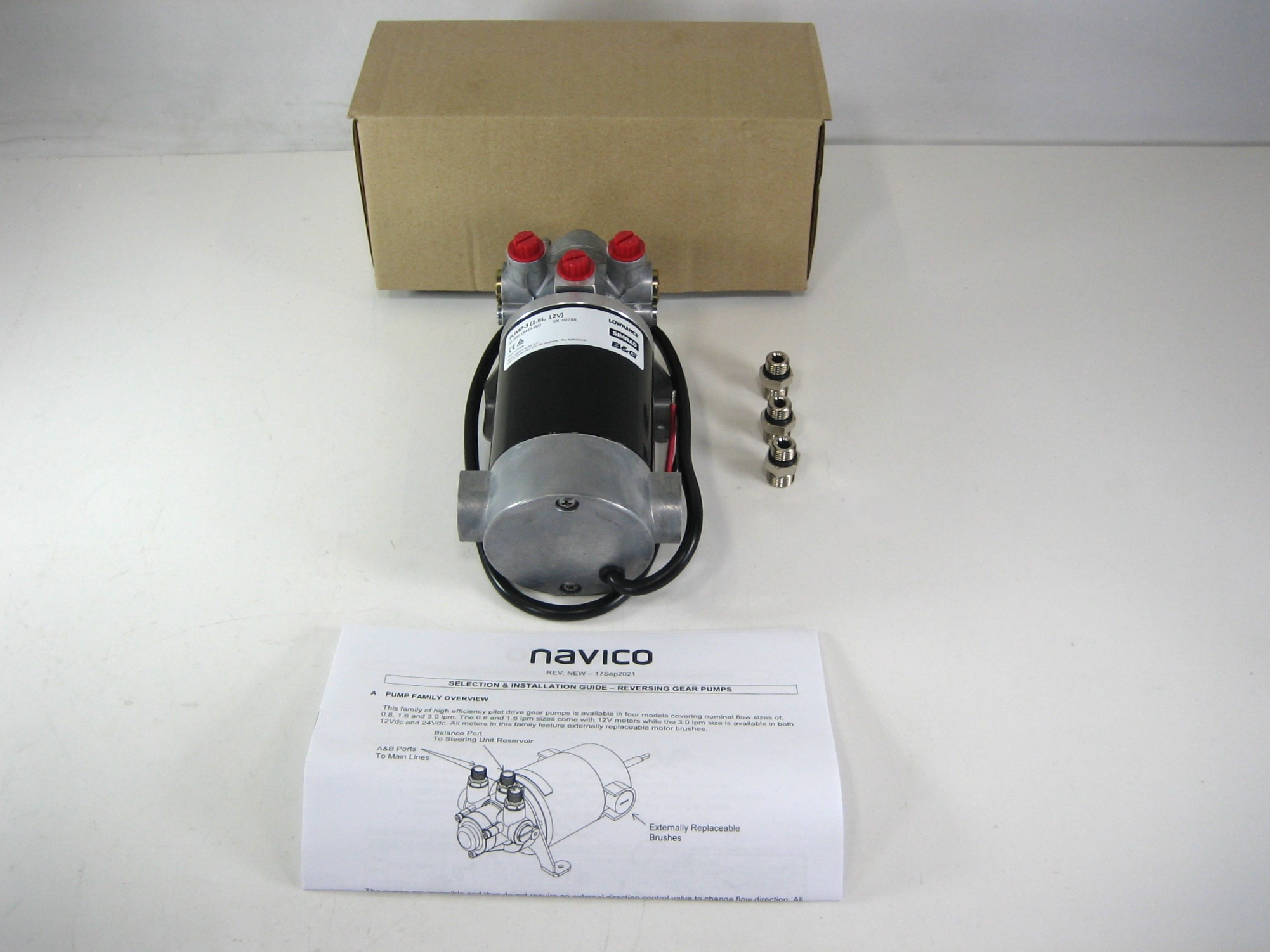 NAVICO PUMP-3 HYDRAULIC 1.6L AUTOPILOT PUMP *NEW* RPU160 Replacement - Max Marine Electronics