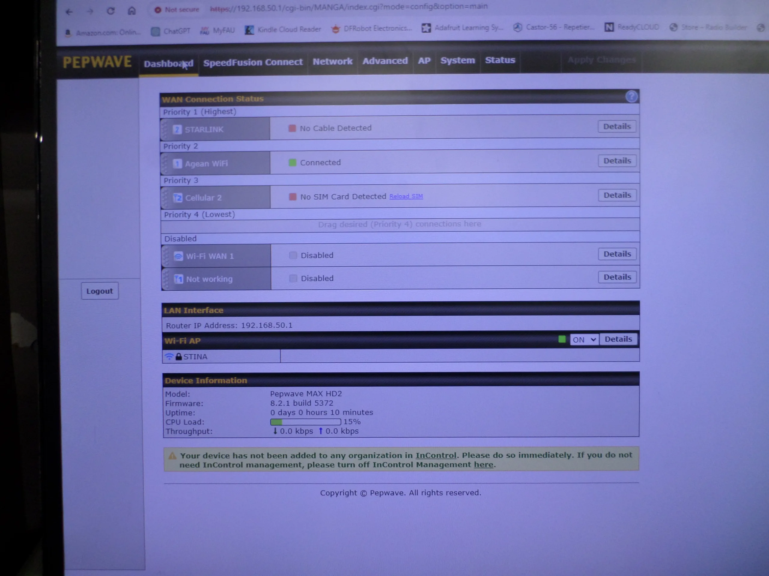 Pepwave Max HD2 LTEA Dual 4G Wiresless Router - Tested - Max Marine ...