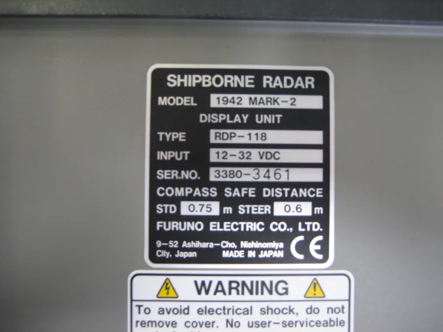 FURUNO 1942MK2 6kw Open Array Radar CRT System – 90 Day Warr – TESTED ...