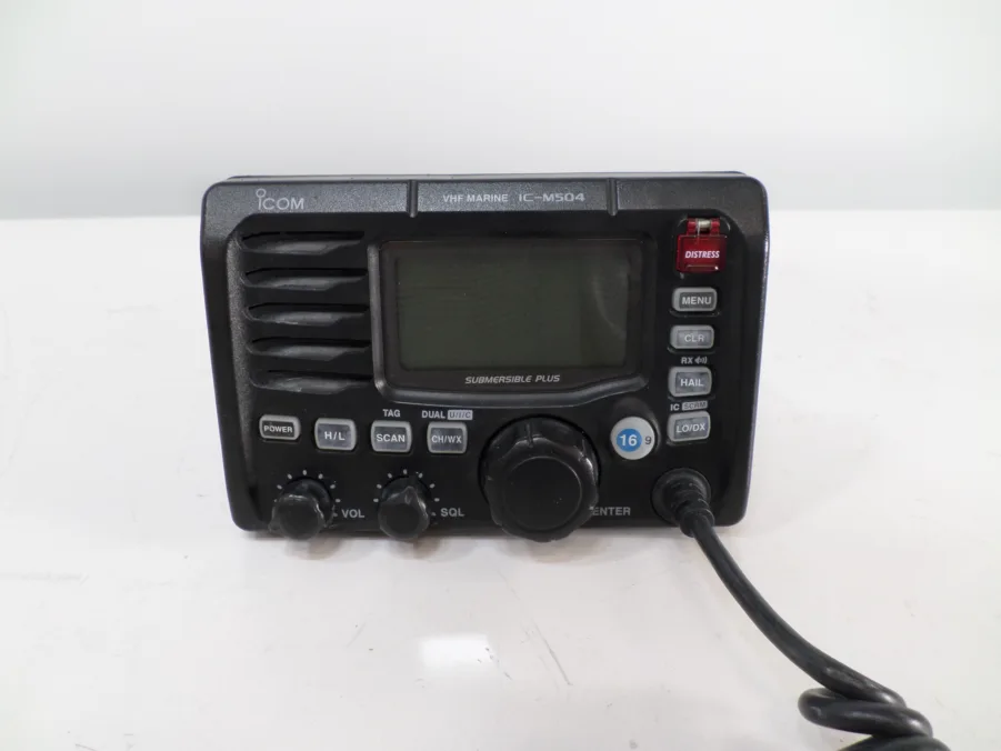 ICOM IC-M504 Marine Two Way VHF Radio with Attached Mic - *Tested ...