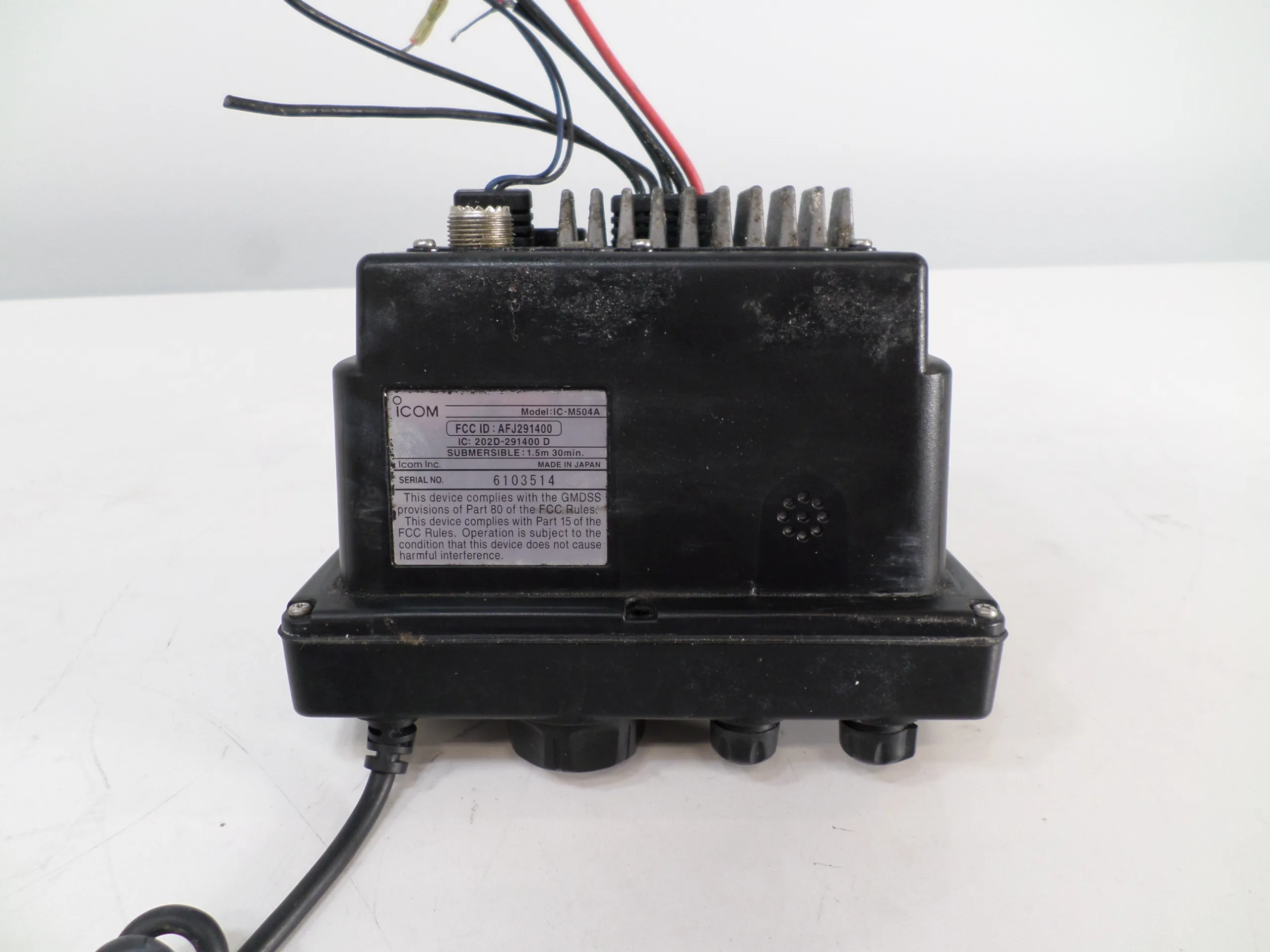 ICOM IC-M504 Marine Two Way VHF Radio with Attached Mic - *Tested ...