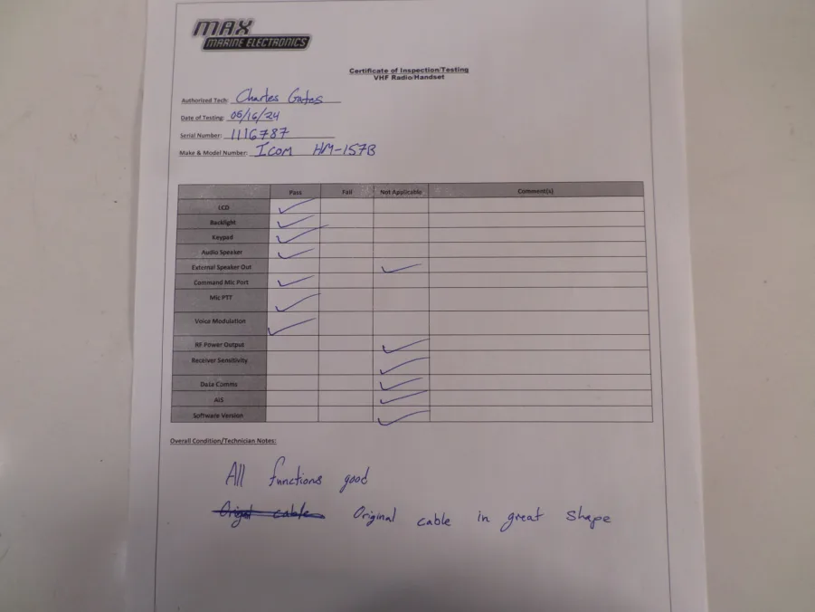 ICOM HM-157B Commandmic II Second Station Handset for IC-504/422/604 ...