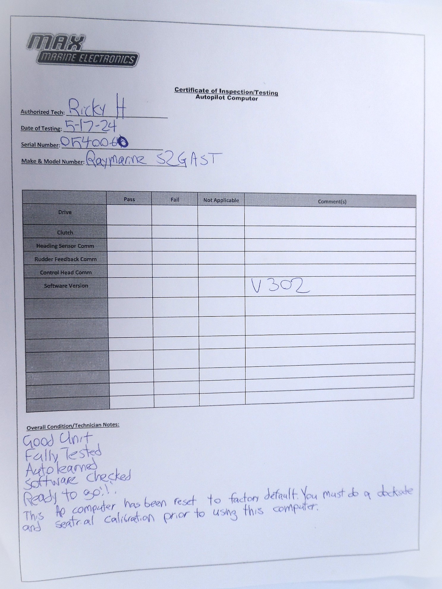 Raymarine Smartpilot S2G AST Autopilot Processor E12091 Tested - Max ...