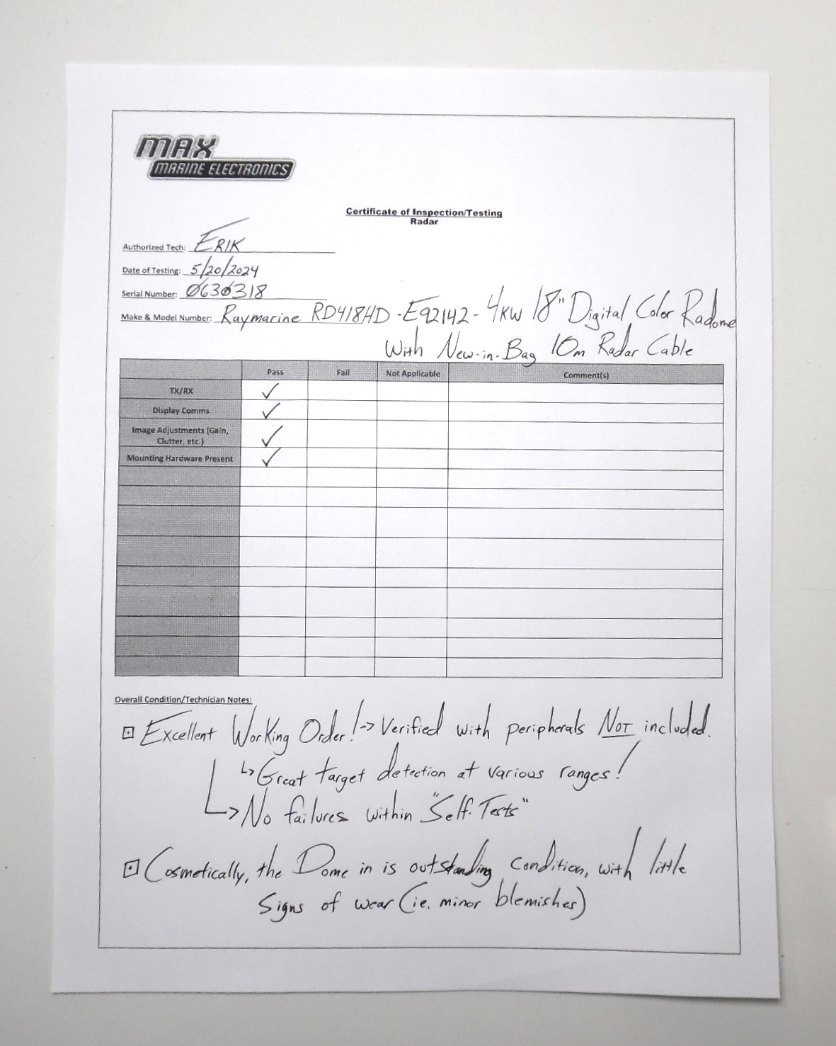 Raymarine RD418HD 4kW 18" Digital Color Radome w/ NEW 10m Cable ...