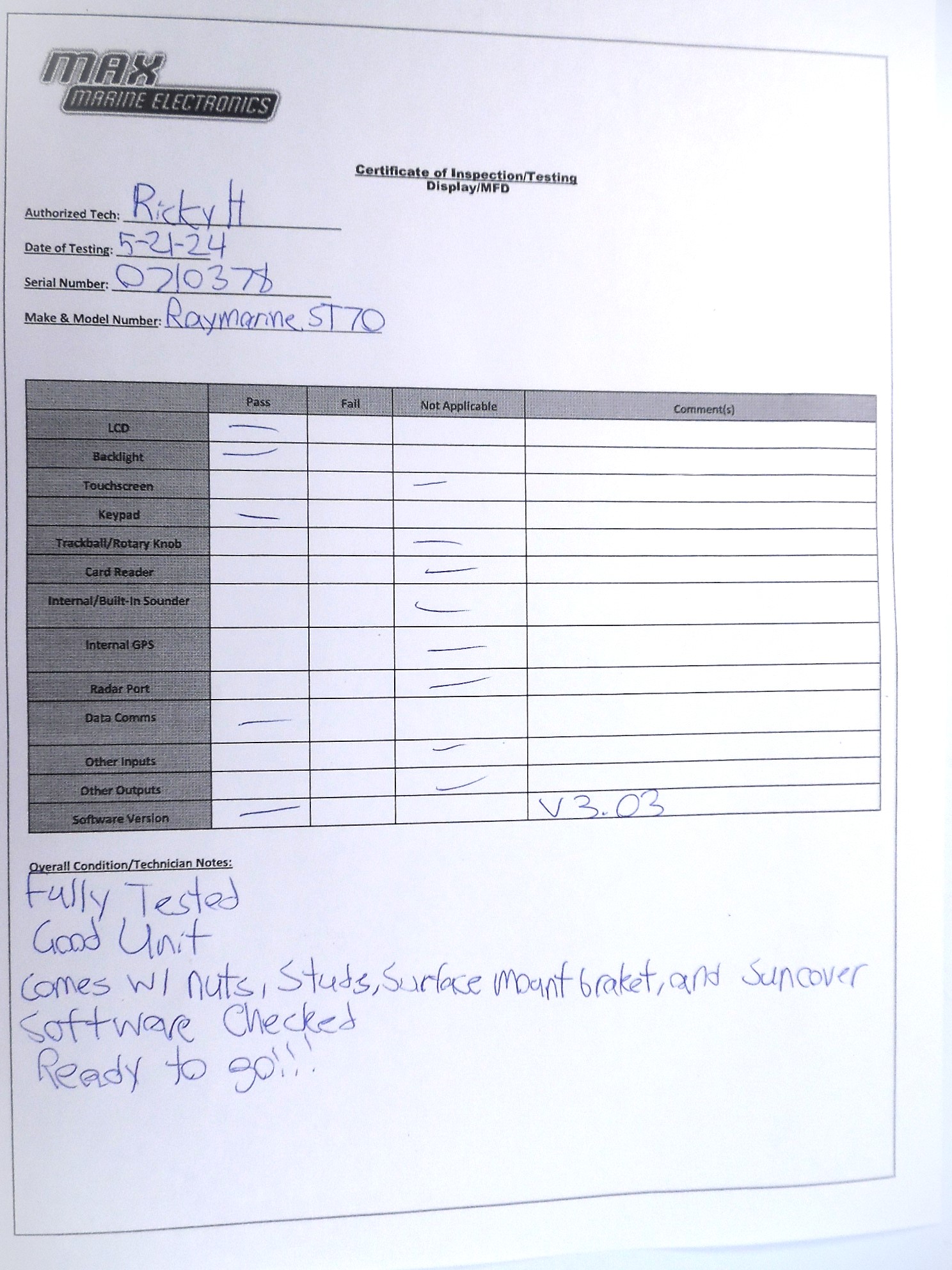 Raymarine ST70 E12196 Marine Autopilot Control Head - Max Marine ...