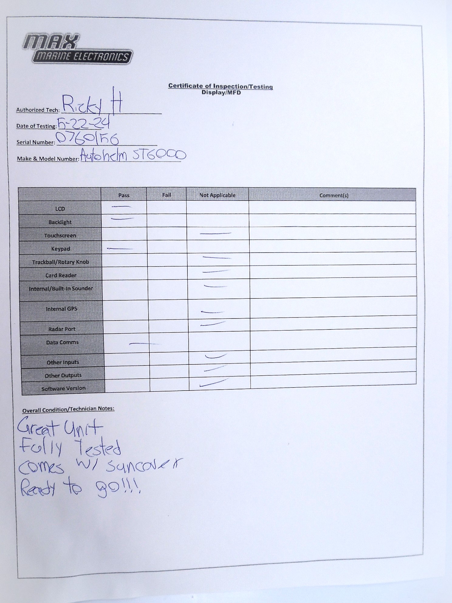 Autohelm-Raytheon ST6000 Autopilot Display Fully Tested Z124 - Max ...