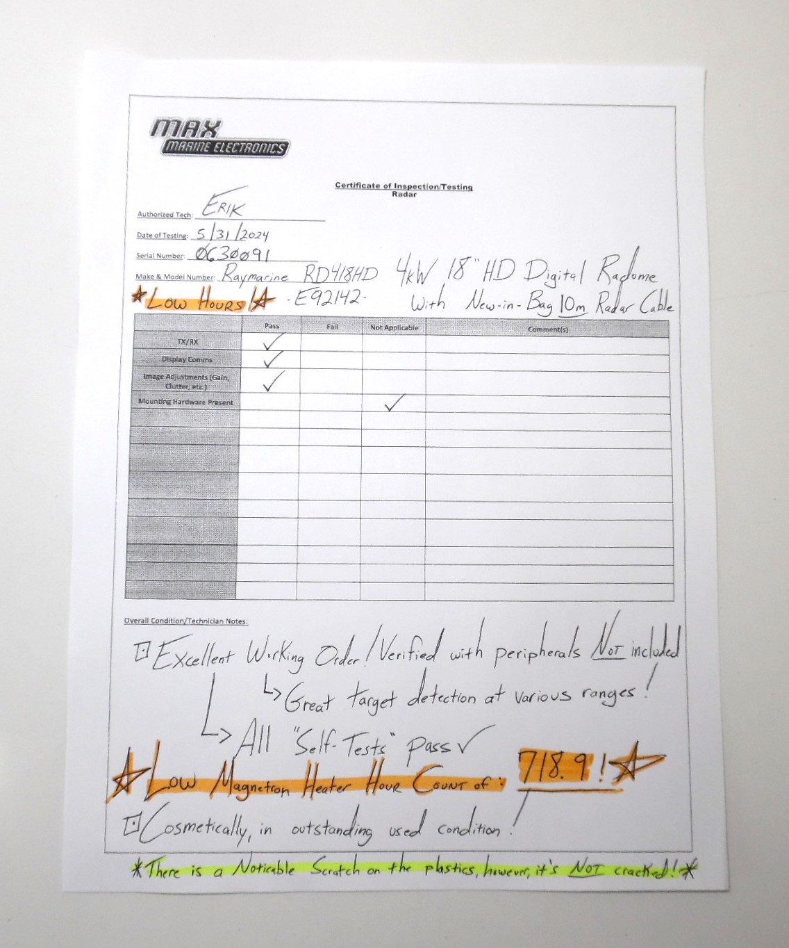 Raymarine RD418HD 4kW 18" Digital Color Radome with NEW 10m Cable ...