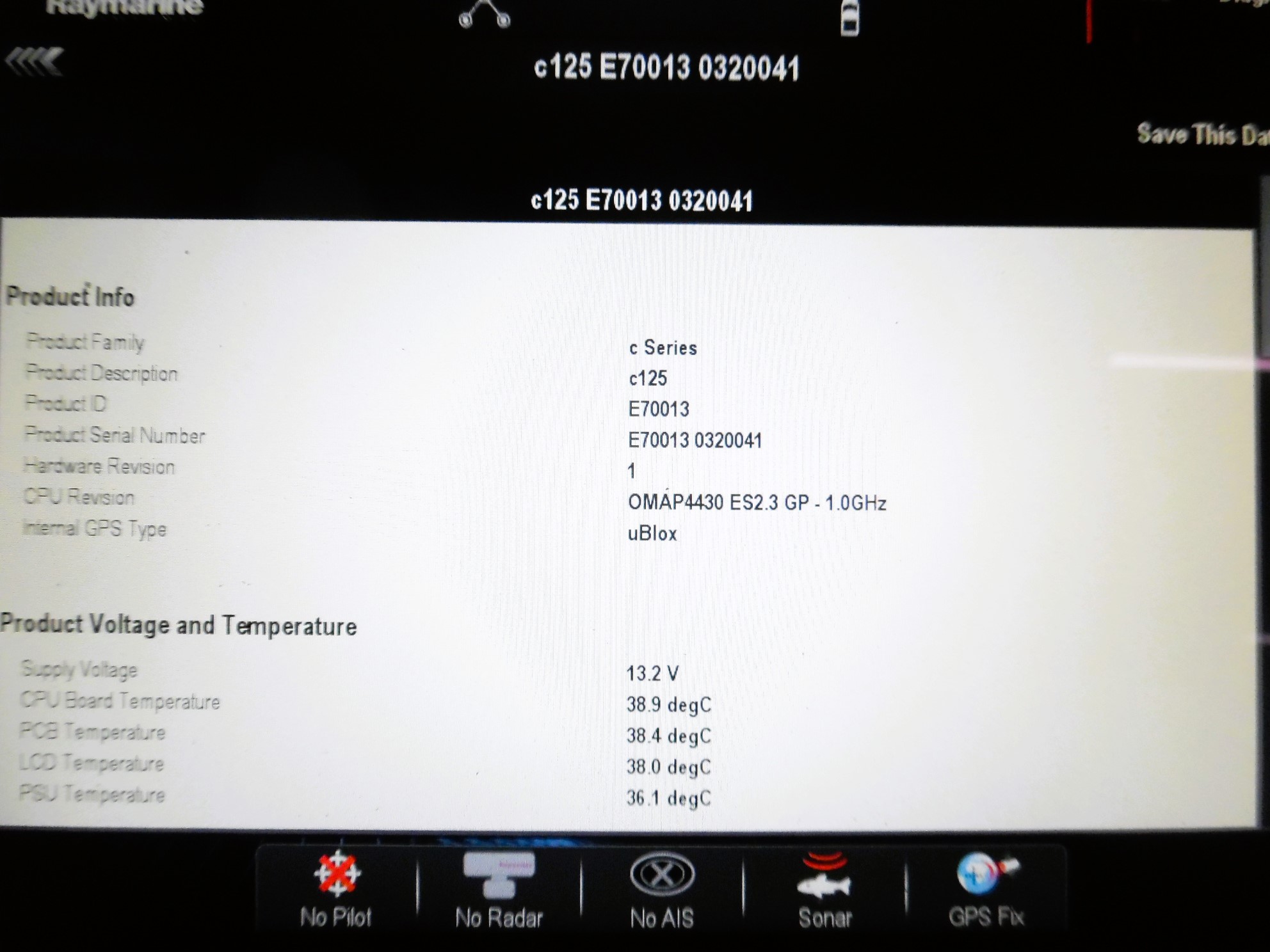 Raymarine c125 E70013 MFD - *Internal GPS* Tested - 90 Day Warranty ...